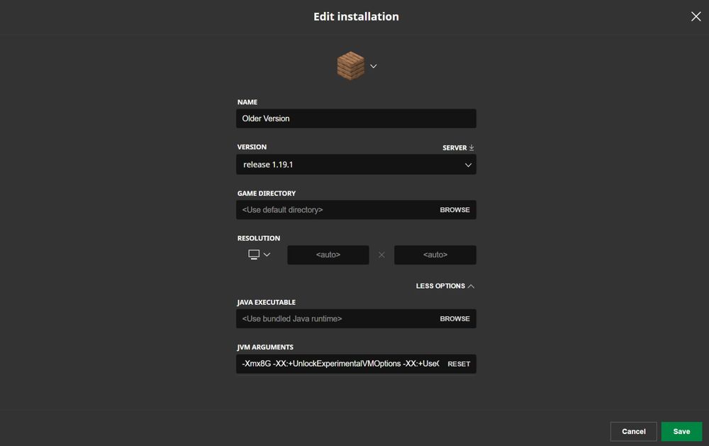 Version von Minecraft ändern und RAM erhöhen