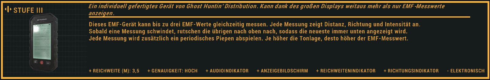 Phasmophobia: EMF Leser Funktion und Stufen