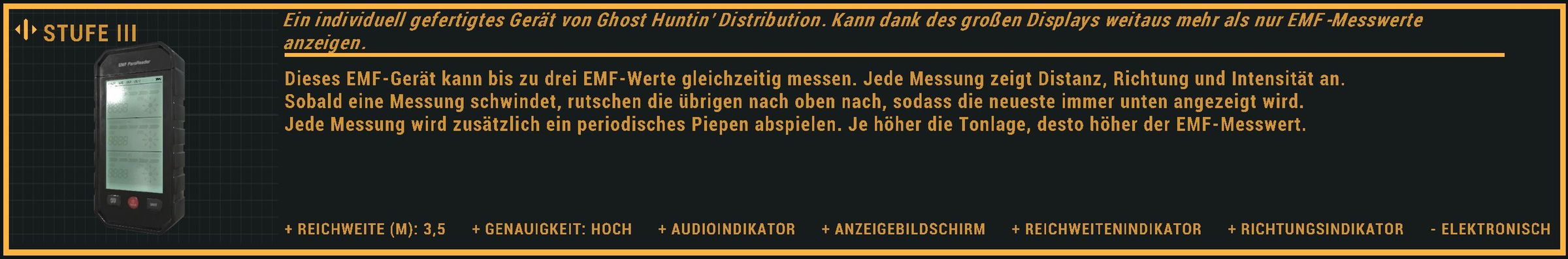 Phasmophobia: EMF Leser Funktion und Stufen